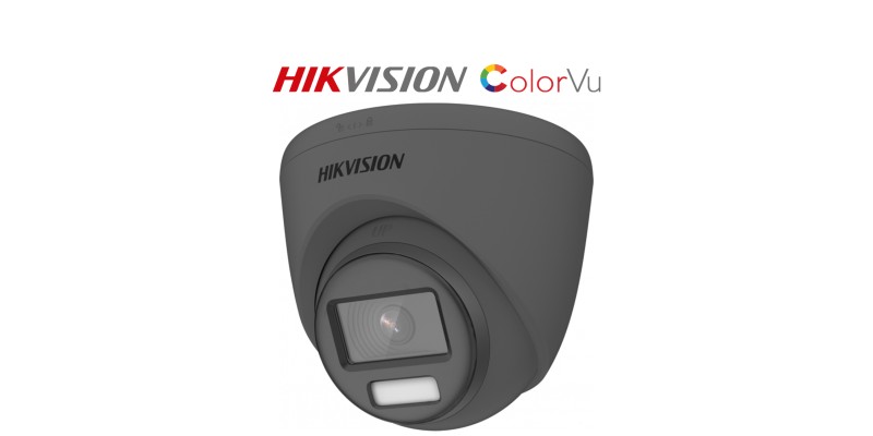 DS-2CE72UF3T-E Hikvision 8MP 4K ColorVu PoC Fixed Turret Camera 2.8mm Lens GREY